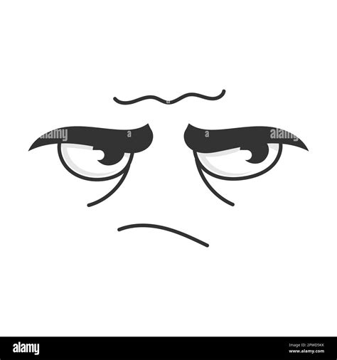Expression Of Anger And Dissatisfaction Cartoon Face Vector
