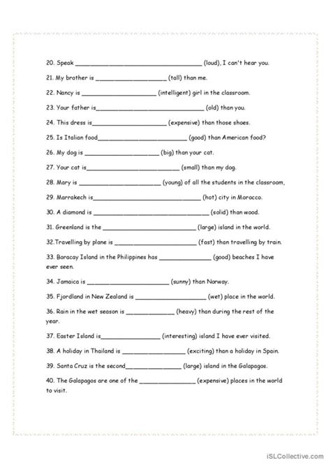 Comparative And Superlativ… English Esl Worksheets Pdf And Doc