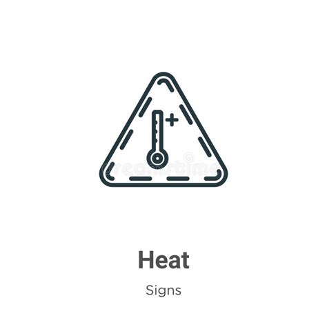 CPU Heat Thin Line Icon Processor Temperature Microchip Overheating Symbol Outline Style