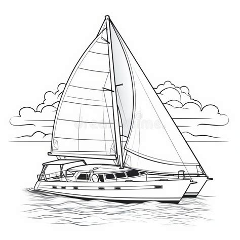 Sailing Boat Coloring Vector Adults Stock Illustrations 10 Sailing