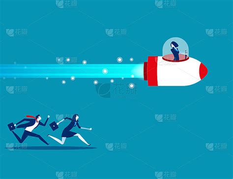 业务人员的竞争。概念业务矢量插图。平面设计风格。