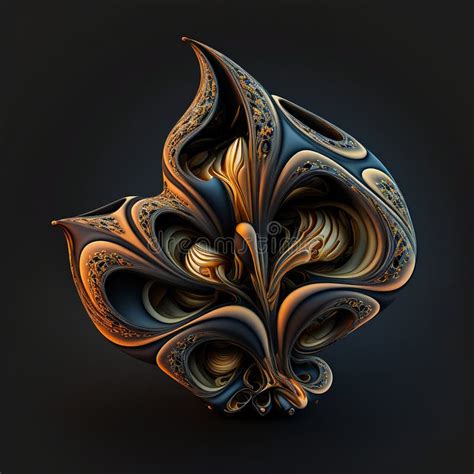 An Abstract Form Lily Flower Sculpture Illustration Generative Ai Stock Illustration