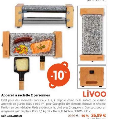 Promo Appareil à Raclette Personnes Livoo chez Mathon iCatalogue fr