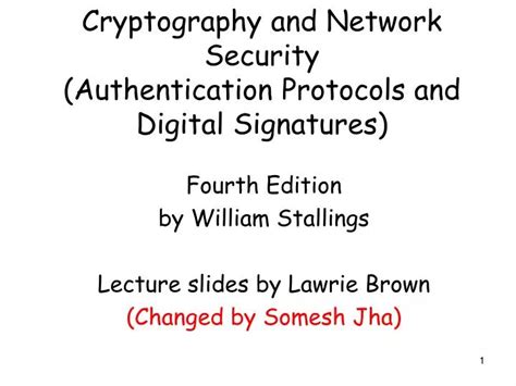 ppt cryptography and network security authentication protocols and