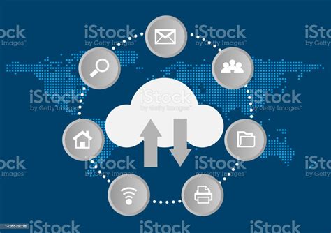 Graphics Diagram Cloud Computing Concept Infrastructure Link Access