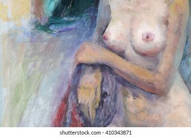 Fragment Oil Painting Naked Woman Stock Illustration 410343871