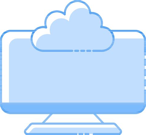 Blue Cloud In Desktop Screen Icon Vector Art At Vecteezy