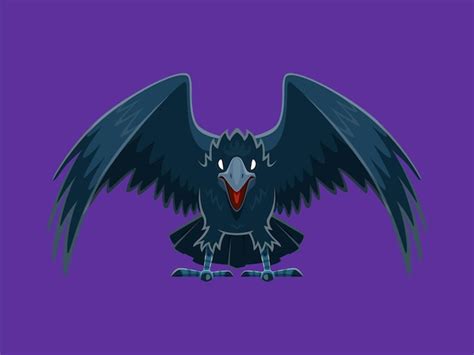 Premium Vector Halloween Witch Raven Horror Holiday Monster For Trick