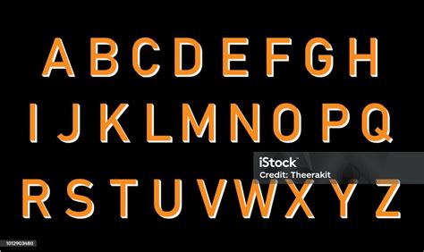 빈티지 복고 서체입니다 흰색 바탕에 노란 편지 알파벳입니다 그림자 글꼴 집합입니다 노란색 흰색 그림자 효과입니다 개체 그룹에 대한 스톡 벡터 아트 및 기타 이미지 Istock