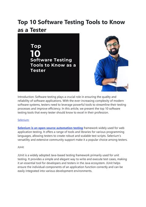 Top 10 Software Testing Tools To Know As A Testerpdf