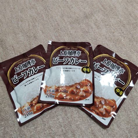 上原加哩亭 ビーフカレー中辛 3つ メルカリ