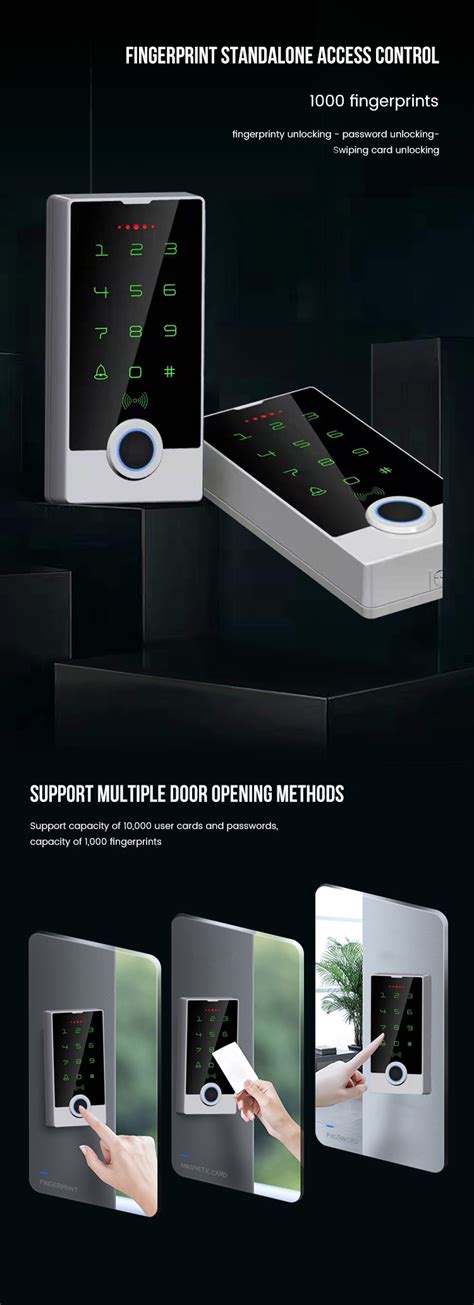OEM Manufacturer Fingerprint Touch Screen Standalone Keypad Controller With Users And DC
