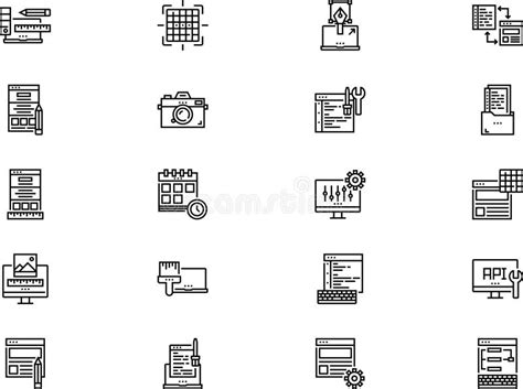 Web Design Icons Collection Is A Vector Illustration With Editable Stroke Stock Vector