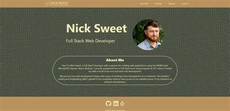 nicholas sweet on linkedin fullstackdeveloper graduation portfolio