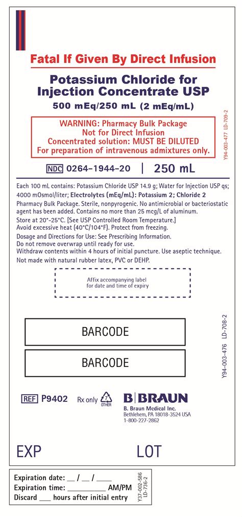 Potassium Chloride B Braun Medical Inc Fda Package Insert Page 3