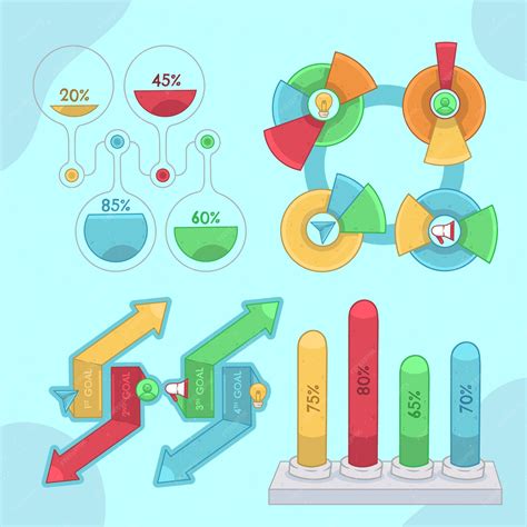 Premium Vector And Drawn Charts And Graphs Collection Illustration