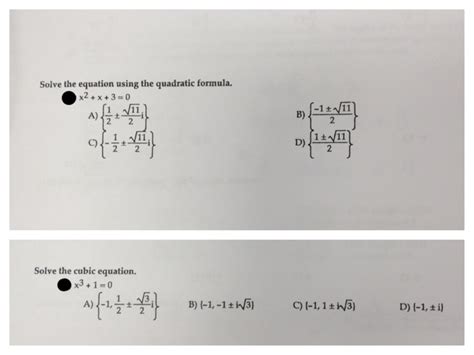 Solved Solve The Equation Using Quadratic Formula X2 X
