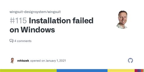 Installation Failed On Windows · Issue 115 · Wingsuit Designsystemwingsuit · Github