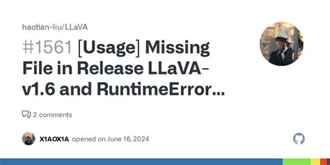 Usage Missing File In Release Llava V16 And Runtimeerror In Model
