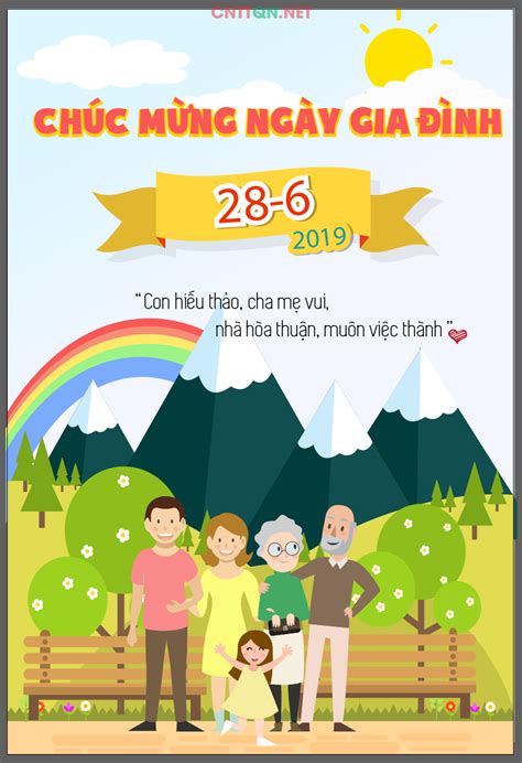 Poster chúc mừng ngày gia đình file AI Download tài liệu đồ họa thiết kế quảng cáo