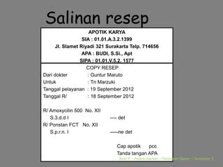 3 Resep Dan Salinan Resep Ppt Ppt