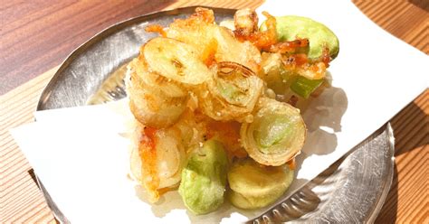 文字でおさらい「白ネギと桜エビとそら豆のかき揚げ」｜大原千鶴 料理研究家
