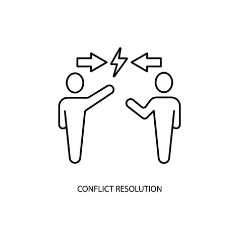 Conflict Resolution Concept Line Icon Simple Element Illustration Conflict Resolution Concept