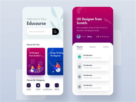 Online Course Educational App UI App Ui Design Mobile App Design
