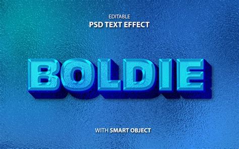 Modèle d effet de texte modifiable PSD Bold with Metal Textures PSD