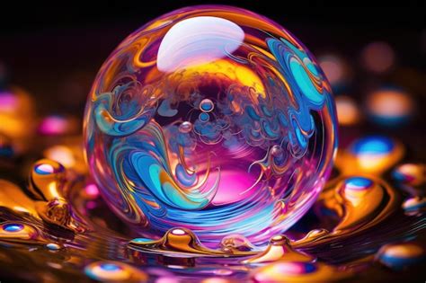 Premium Ai Image Light Interference Creates A Trippy Soap Bubble Design