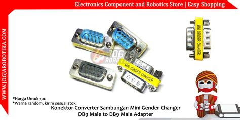Konektor Converter Sambungan Mini Gender Changer DB9 Male To DB9 Male Adapter Toko Komponen