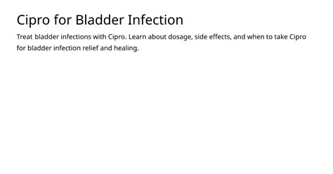 Cipro For Bladder Infection Meds Is