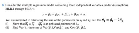 Solved Consider The Multiple Regression Model Containing Chegg