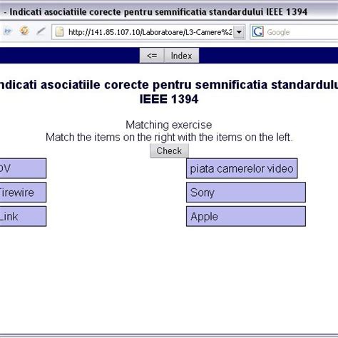 Example Of Matching Exercise Download Scientific Diagram