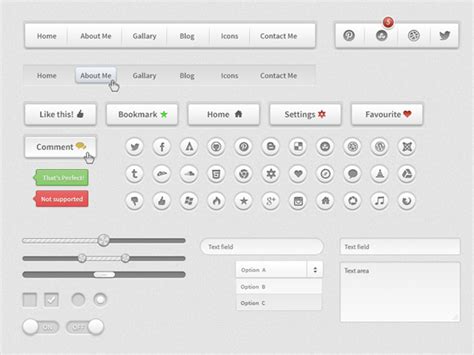 Free Light Grey Web UI Kit PSD TitanUI