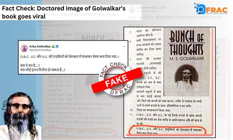 Fact Check Doctored Image Of Golwalkars Book Goes Viral Dfracorg