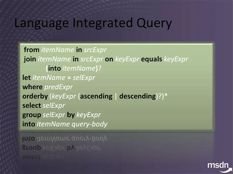 Linq In Visual Studio Ppt