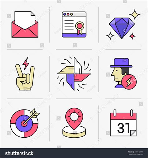 Set Vector Icons Into Flat Style Stock Vector Royalty Free Shutterstock