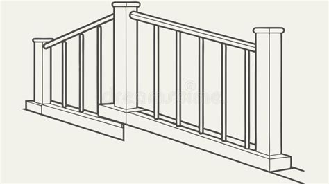 Building Exterior Railing Or Fence Illustration Property Boundary Detail Vector Design
