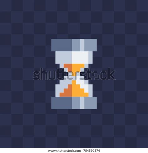 Loading Icon Pixel Art Hourglass Stopwatch Stock Vector Royalty Free