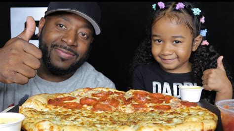 Eating Little Caesars With My Daughter Mukbang Youtube