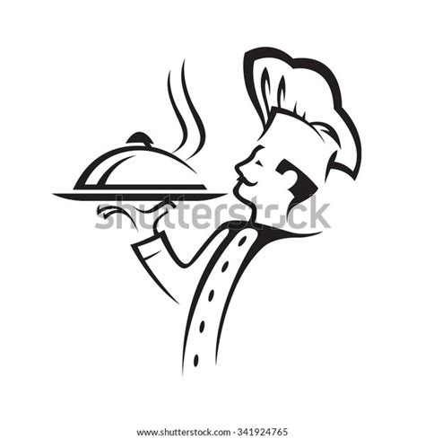 Chef Tray Food Hand Stock Vector Royalty Free 341924765
