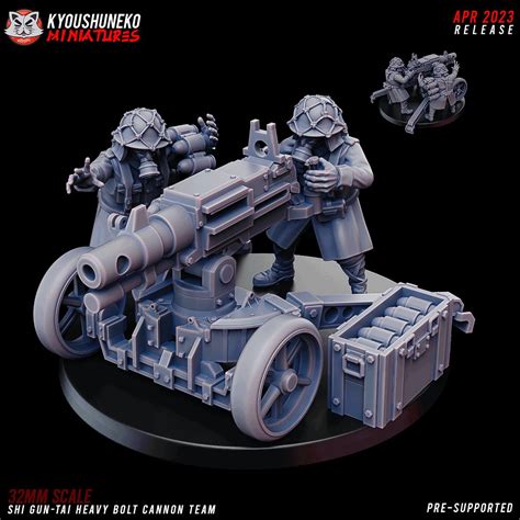 Heavy Bolt Cannon Japanese Imperial Shi Gun Guard Grimdark Sci Fi