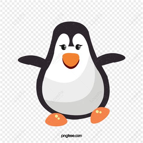 만화 자유형 귀여운 일러스트 펭귄 삽화댄스옐로우 Png 일러스트 무료 다운로드 Lovepik