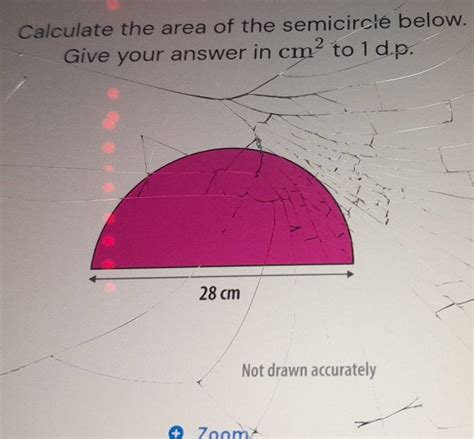 Solved Calculate The Area Of The Semicircle Below Cm2 Dp Not Drawn