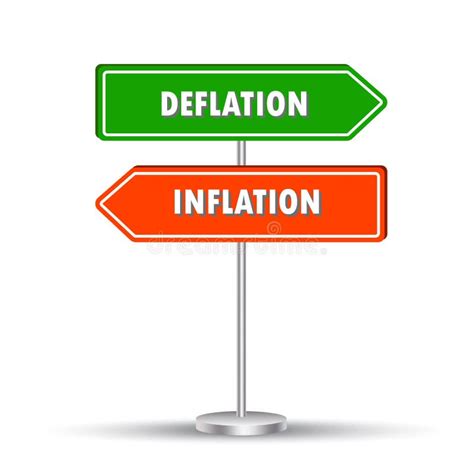 Road Signs Deflation Inflation Red And Green Arrows Pointers