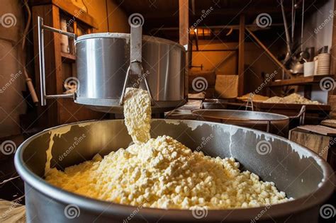 Cheese Making Process With Curds And Whey Stock Illustration Illustration Of Cheddar Fresh