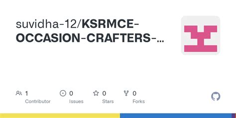 Issues Suvidha 12 KSRMCE OCCASION CRAFTERS AL GitHub