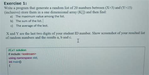 Solved Exercise 1 Write A Program That Generate A Random