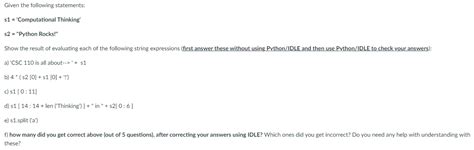 solved given the following statements s1 computational